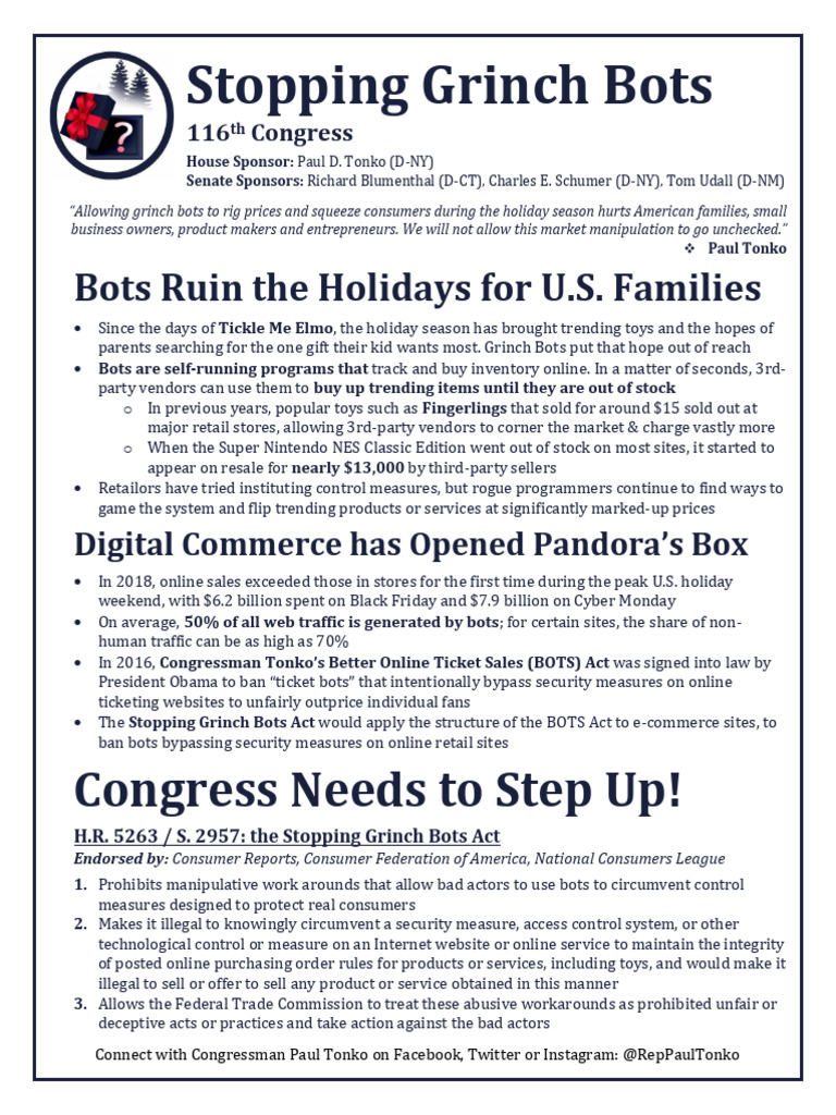 Grinch Bots Fact Sheet | Download Free PDF | Marketing | Service Industries