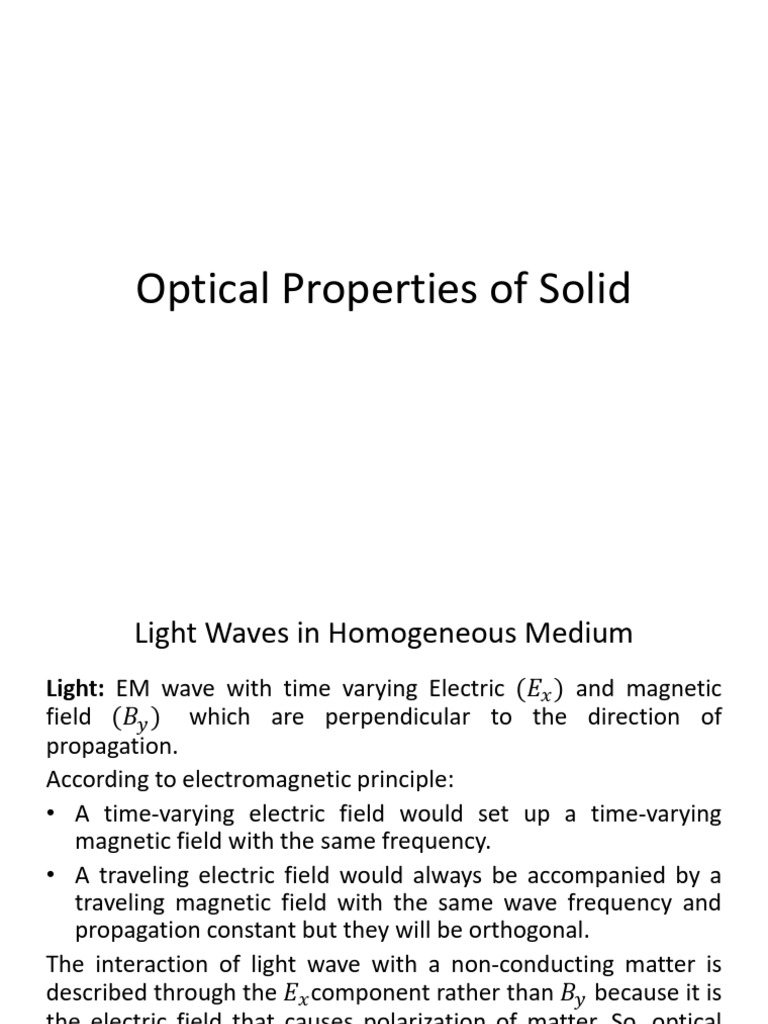 5.optical Properties of Solid | PDF | Waves | Scattering