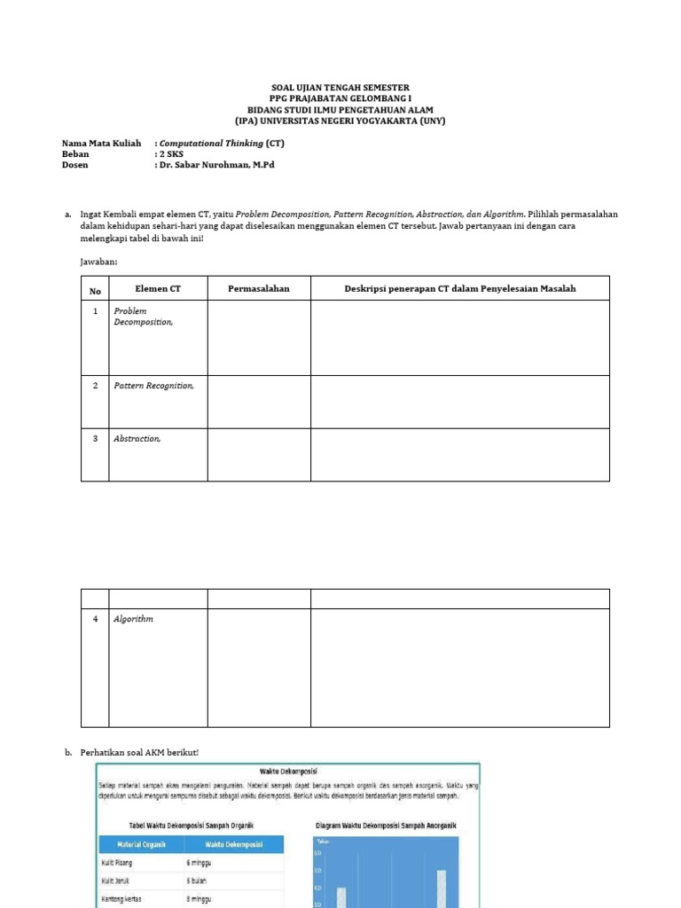 Soal Uts CT PPG 2023 | PDF