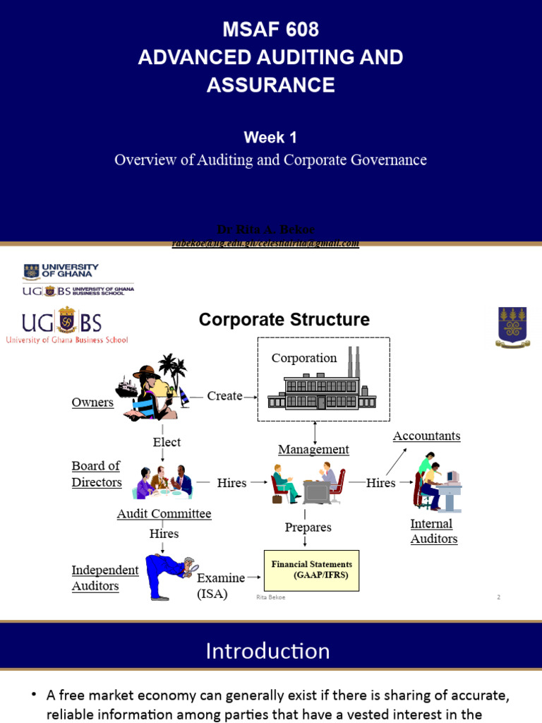 Week 1 Overview and Corporate Governance | PDF | Audit | Corporate Governance