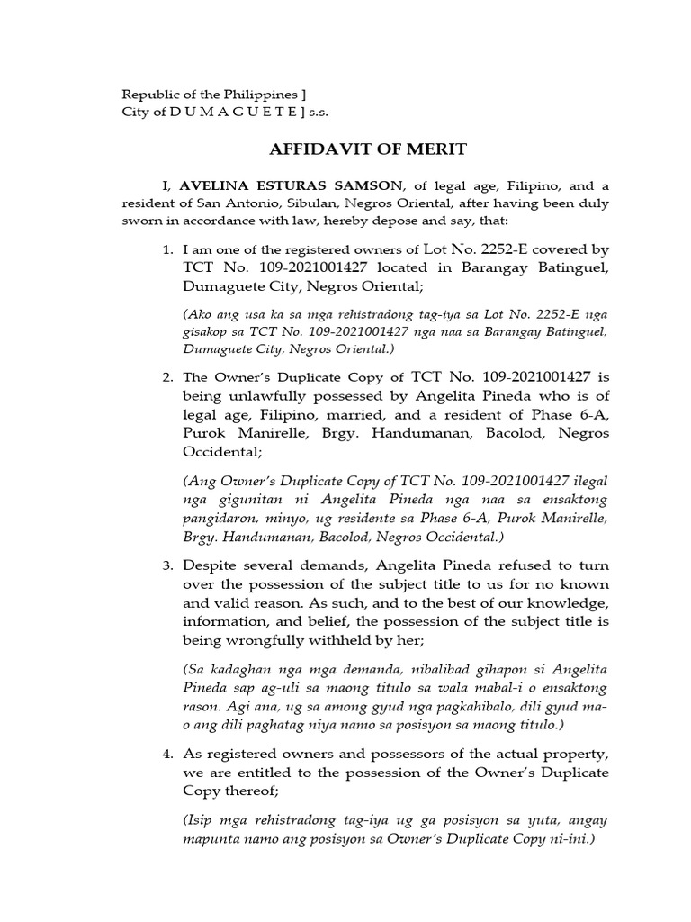 Affidavit of Merit | PDF