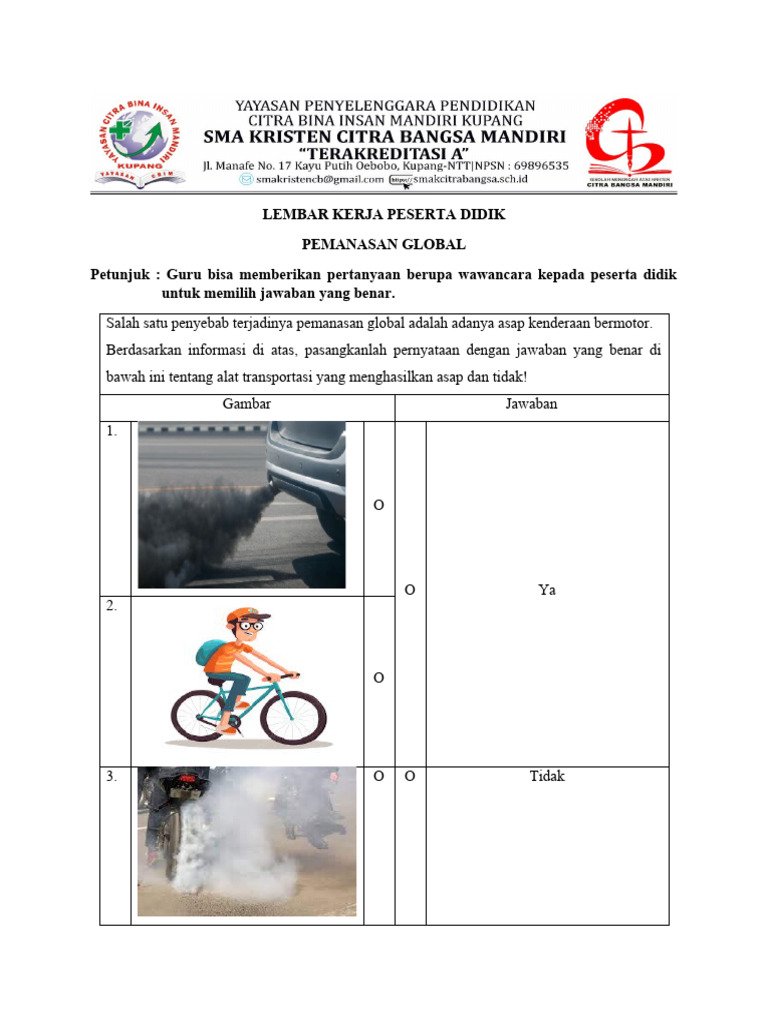 Lembar Kerja Peserta Didik Pemanasan Global | PDF