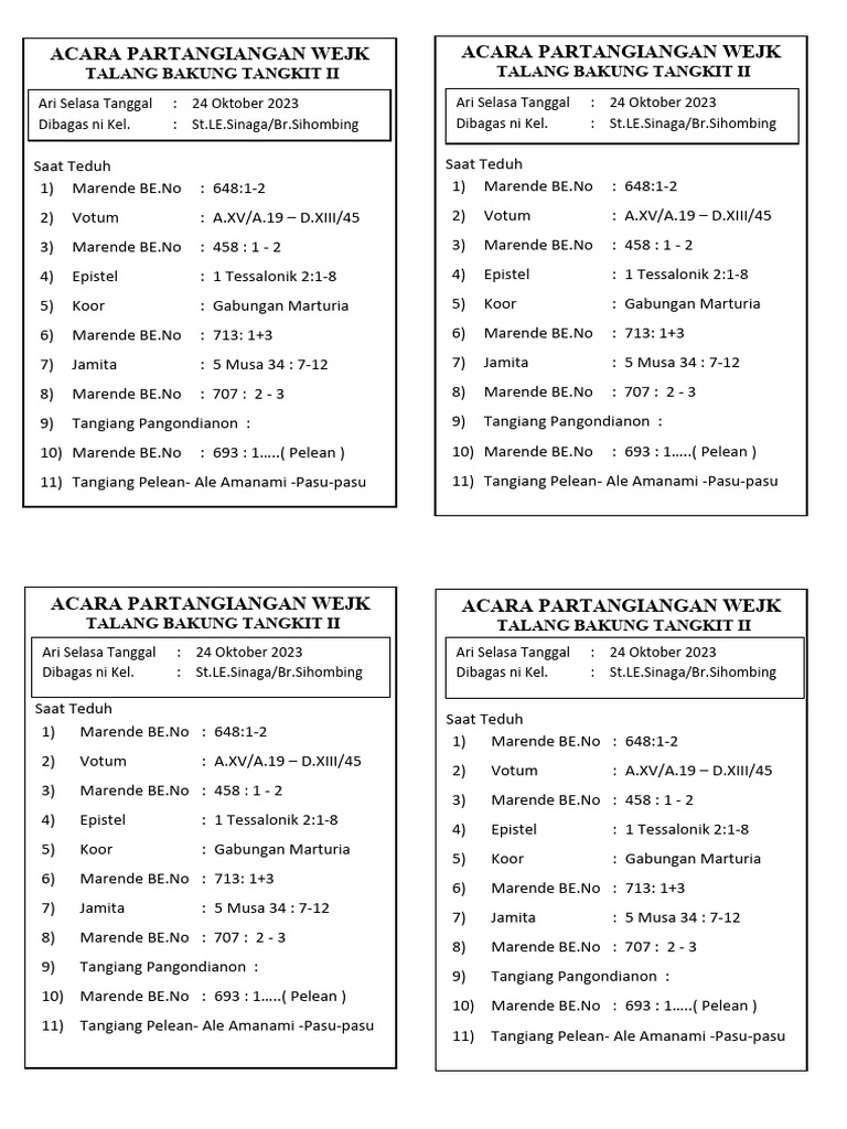 Acara Partangiangan | PDF