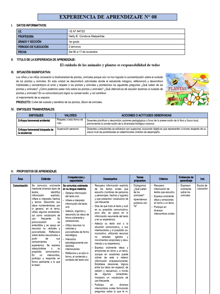 1° Grado - Experiencia de Aprendizaje N°09 | PDF | Aprendizaje | Residuos