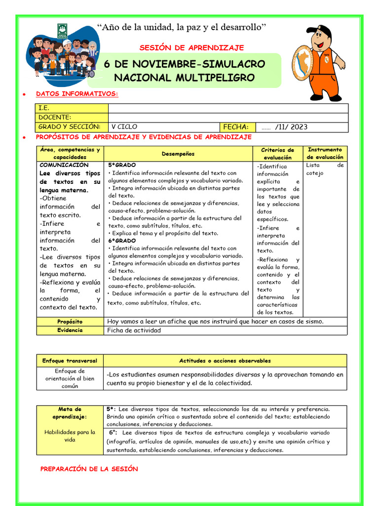 PARTICIPAMOS EN SIMULACROS-SESIÓN DE REGALO- | PDF | Evaluación ... PARTICIPAMOS EN SIMULACROS-SESIÓN DE REGALO- | PDF | Evaluación ...