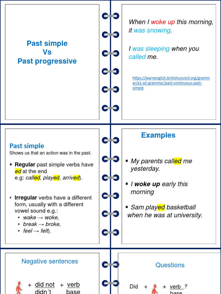Past Simple - Past Progressive - Present Perfect | PDF | Linguistic ...