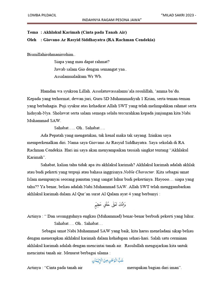 Naskah Pildacil Giovano | PDF | Agama & Spiritualitas