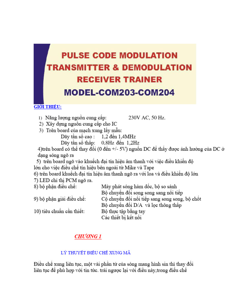 Điều chế và giải điều chế PCM | PDF