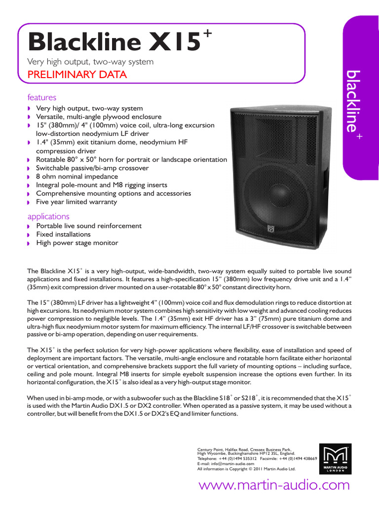 X15 Datasheet | PDF | Audio Engineering | Electrical Components