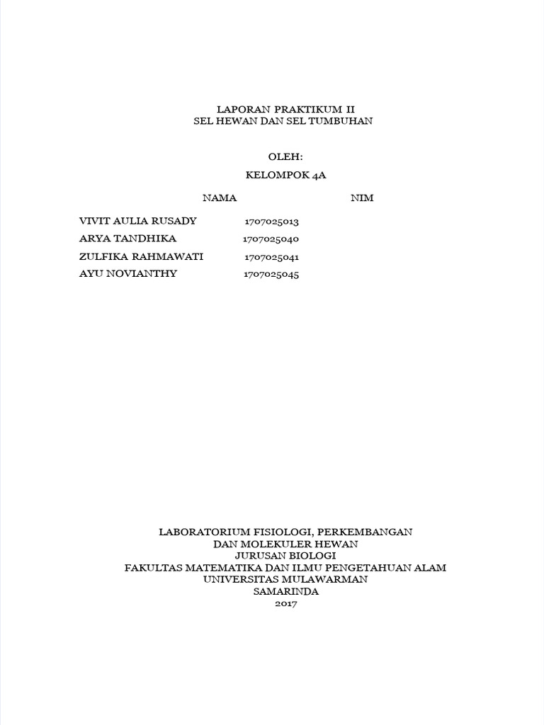 PDF Acara 2 Sel Hewan Dan Sel Tumbuhan | PDF | Kesehatan Holistik ...