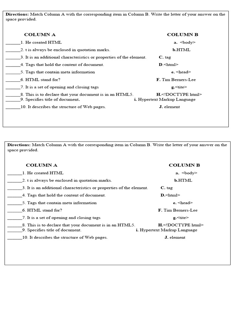Quiz Observation | PDF | Html | Html Element