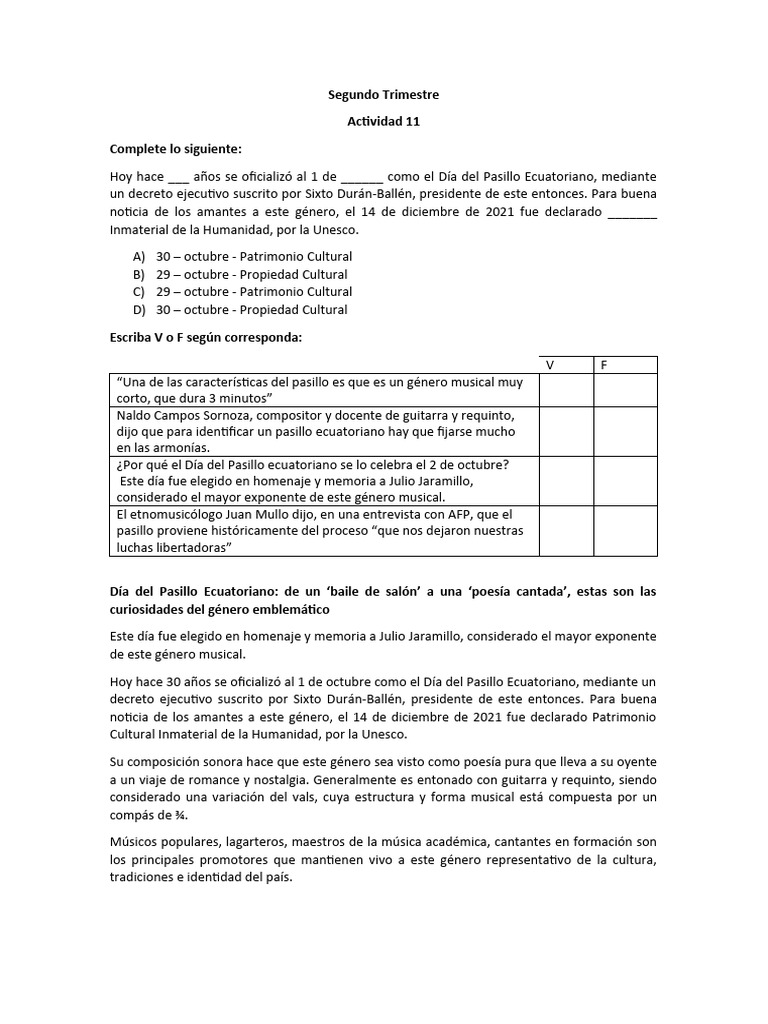 Pasillo Ecuatoriano Pdf Ecuador Las Artes Escénicas