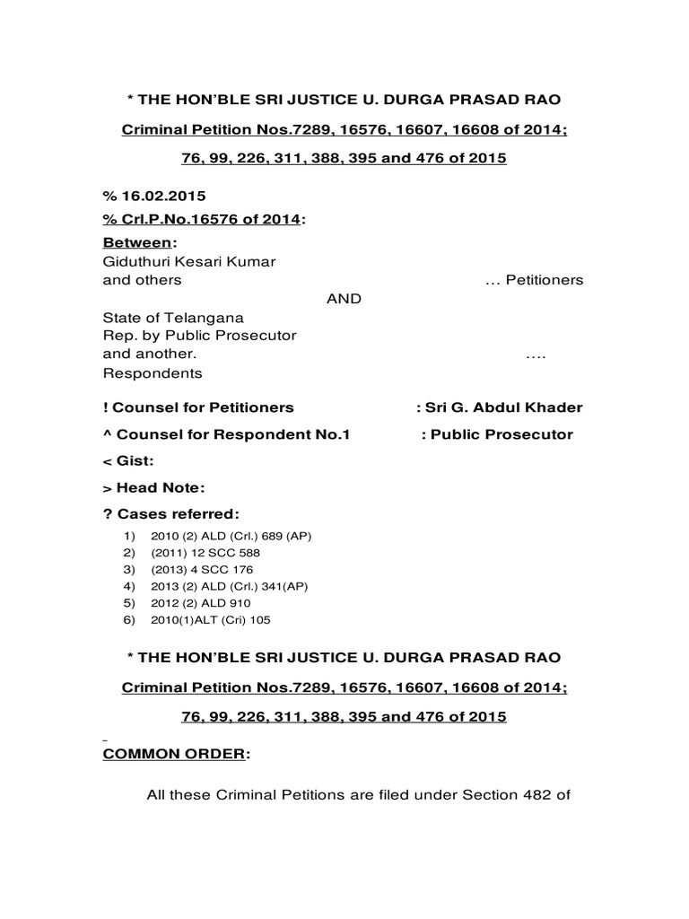 DVC Case Exemption 2015 | PDF | Magistrate | Bail