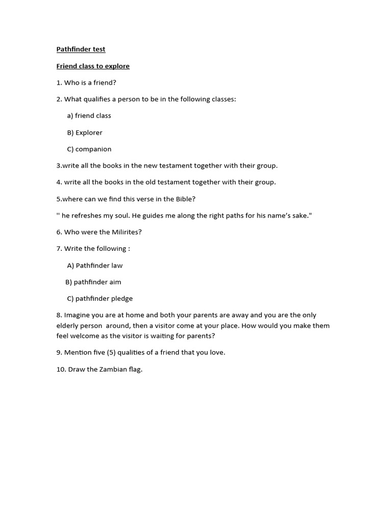 Pathfinder Test | PDF