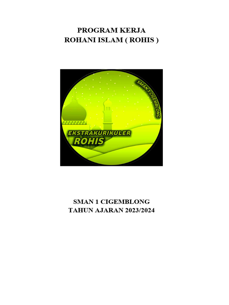 Program Kerja Rohis 2023-2024 | PDF | Kesehatan Holistik | Sains & Matematika