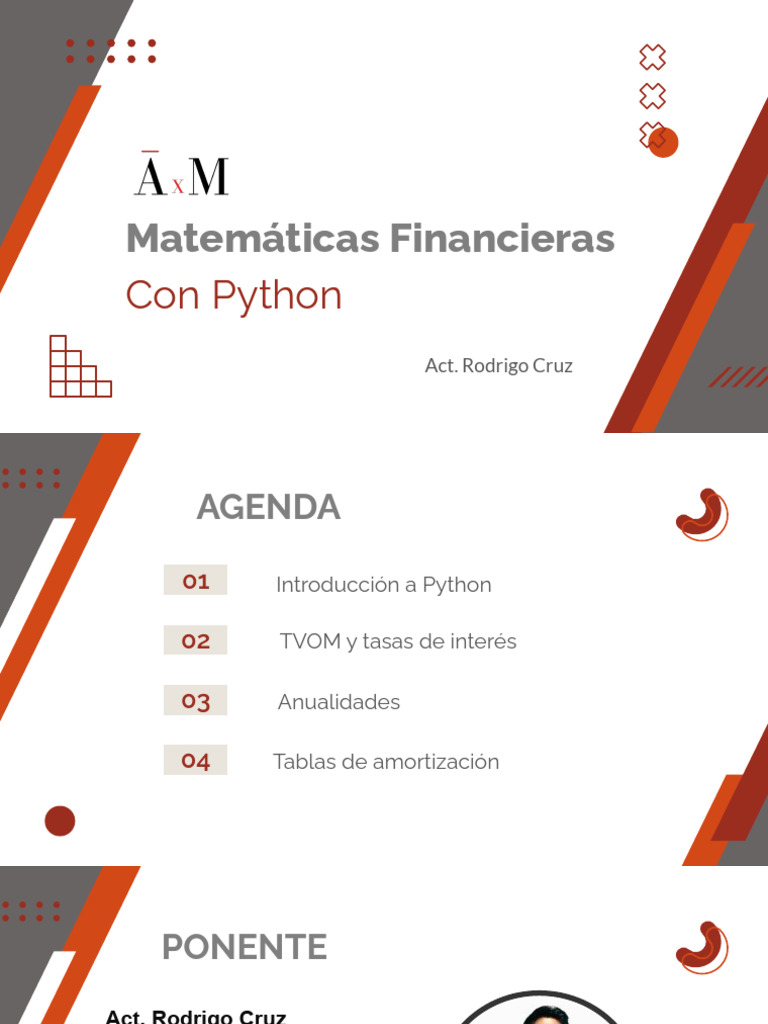 Axm Matemáticas Financieras Python Pdf Python Lenguaje De