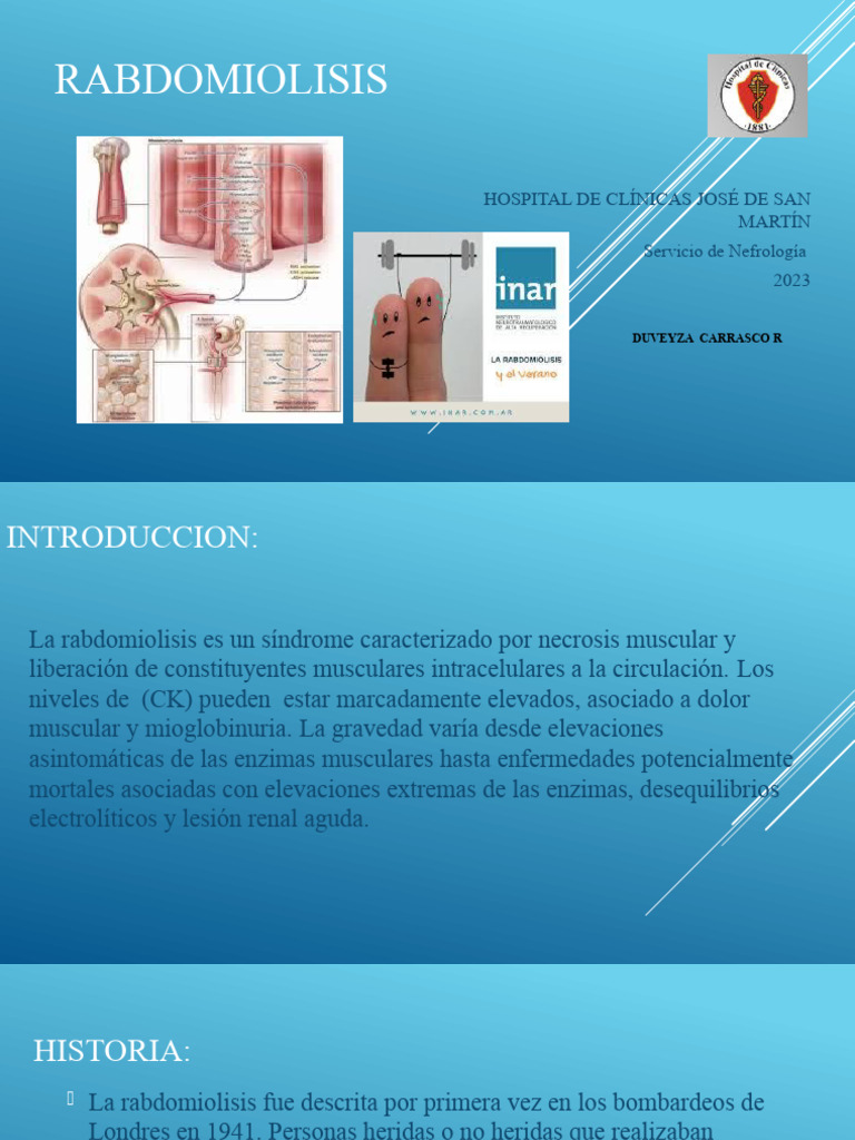 Clasificación y manejo de rabdomiolisis | PDF | Medicina CLINICA ...