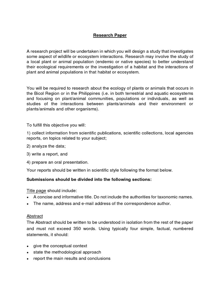 Research Paper | PDF | Ecology | Hypothesis
