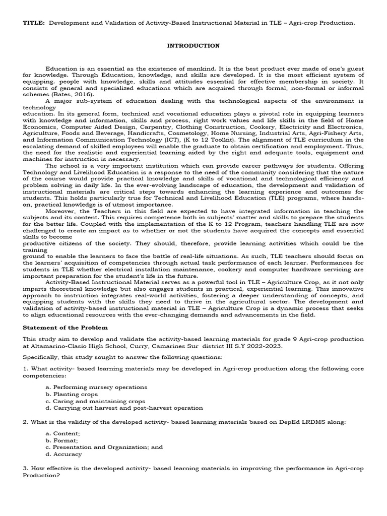 Methods-of-research-Objectives-and-statement-of-the-problem | PDF ...