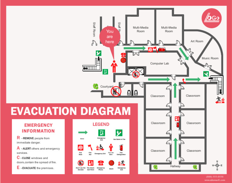 Fire Escape Plan Drawing | PDF | Hazards | Disasters