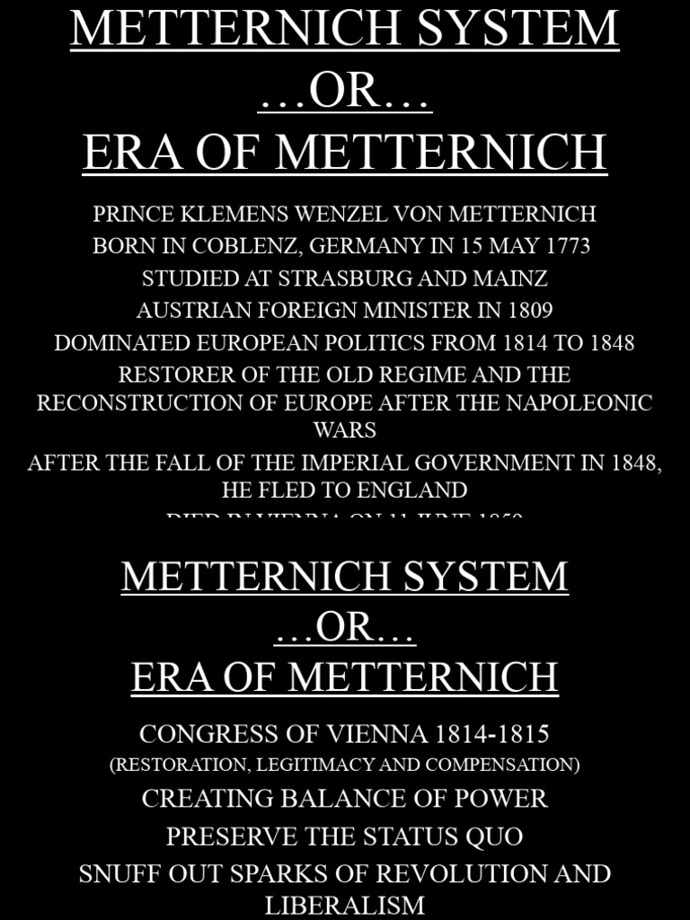 Metternich System | PDF