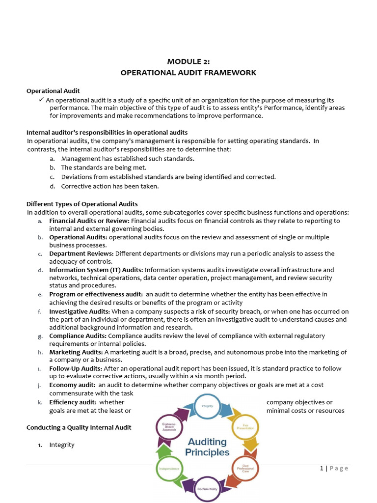 Operational Audit Framework Overview | PDF | Audit | Internal Control