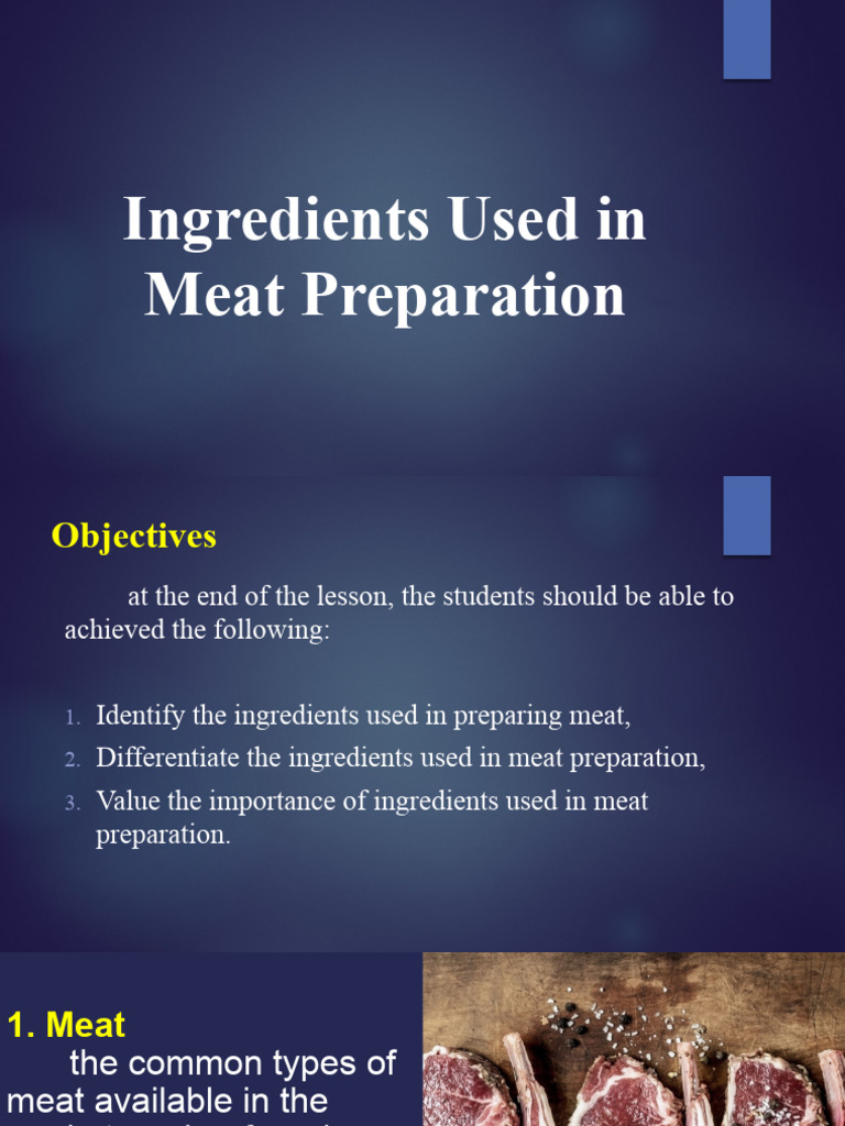 Ingredients Used in Meat Preparation | PDF