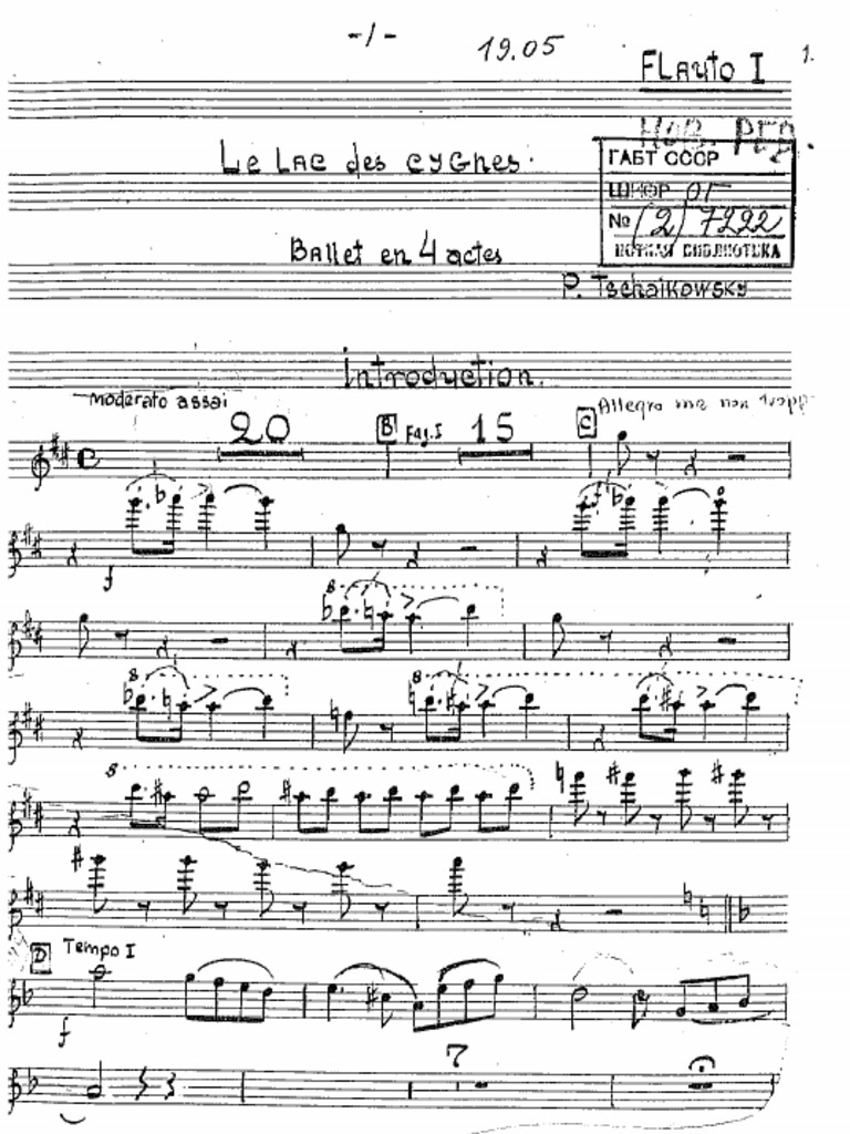 Il Lago Dei Cigni - Flauto I | PDF