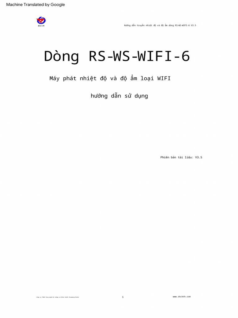 RS WS WIFI 6系列WIFI型温湿度变送器使用说明 | PDF