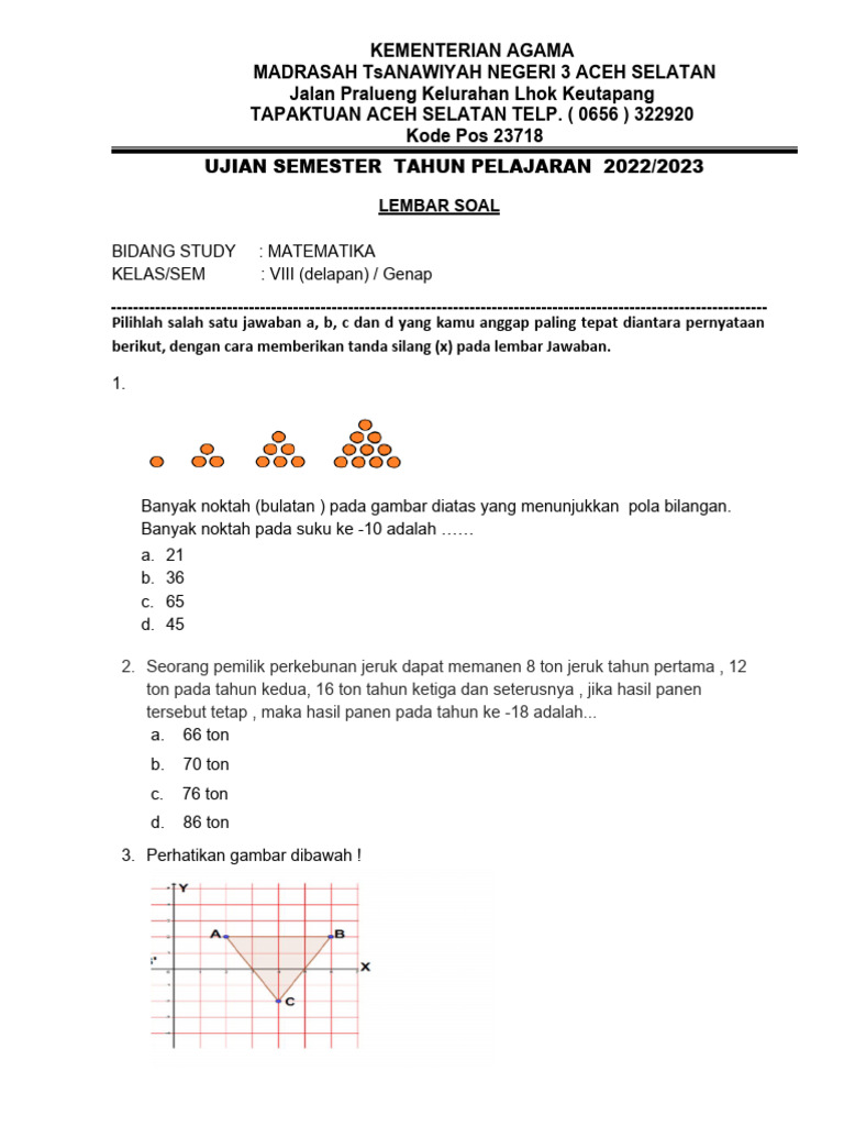 Soal Sem Ii 2023 | PDF