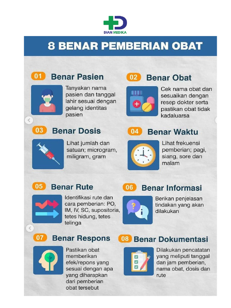 8 Benar Pemberian Obat | PDF
