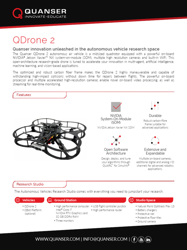 QDrone 2 Data Sheet | PDF | Graphics Processing Unit | Camera