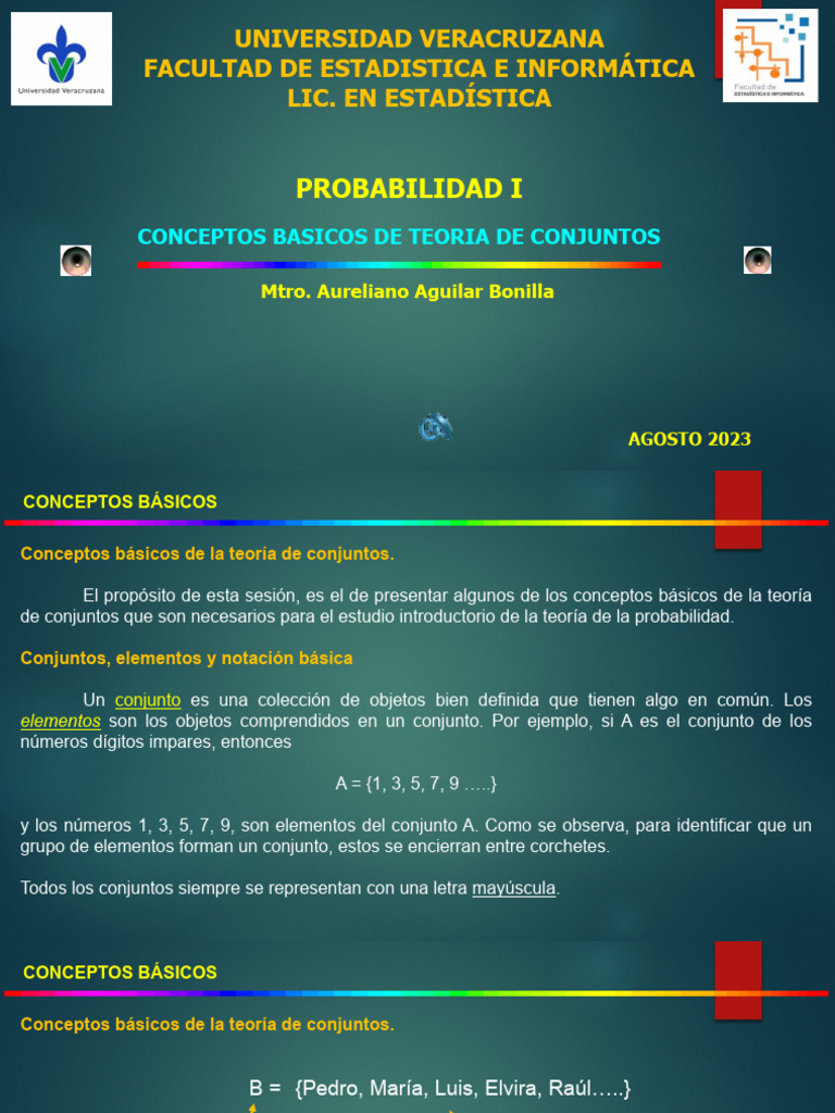 U1 Conceptos Basicos de Probabilidad | PDF | Conjunto (Matemáticas) | infinito