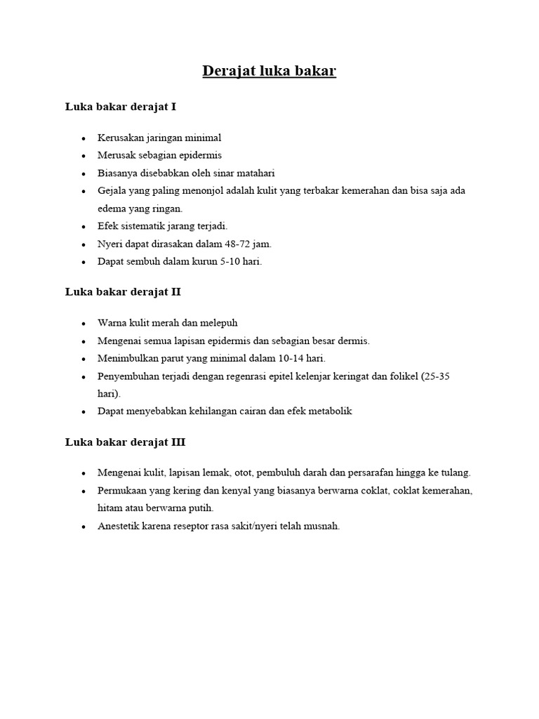 Derajat Luka Bakar | PDF
