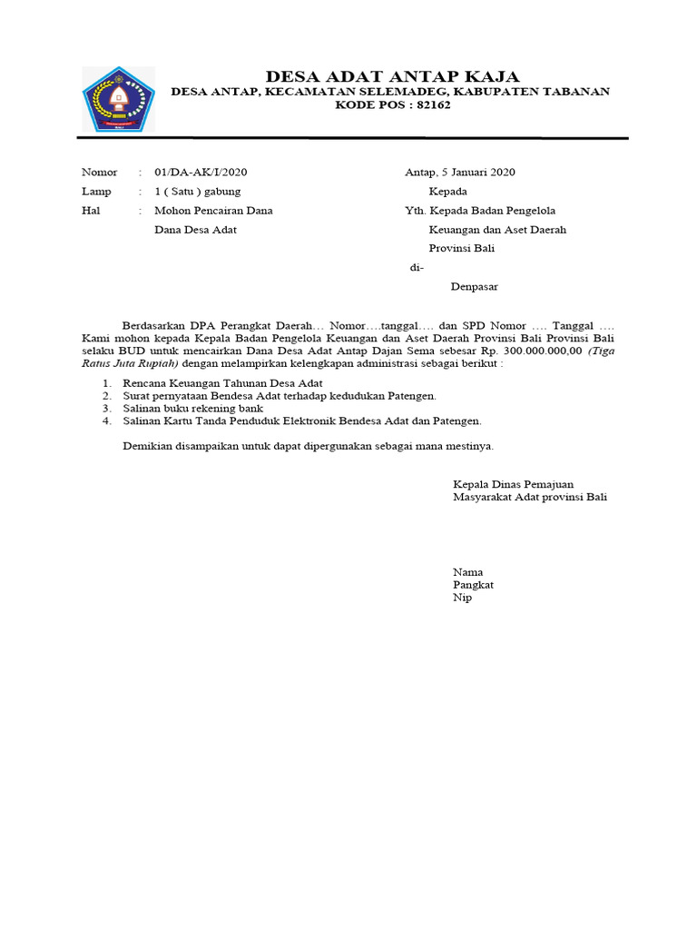 Surat Pengantar Proposal | PDF