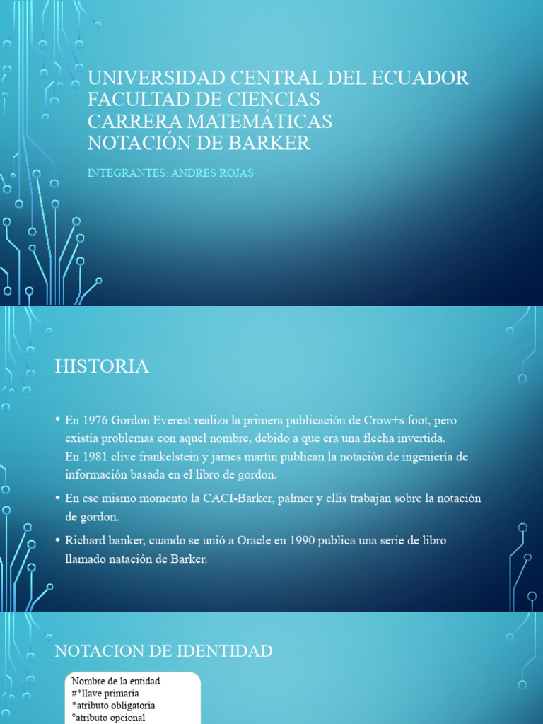 Notación de Barker en Modelos ER | PDF