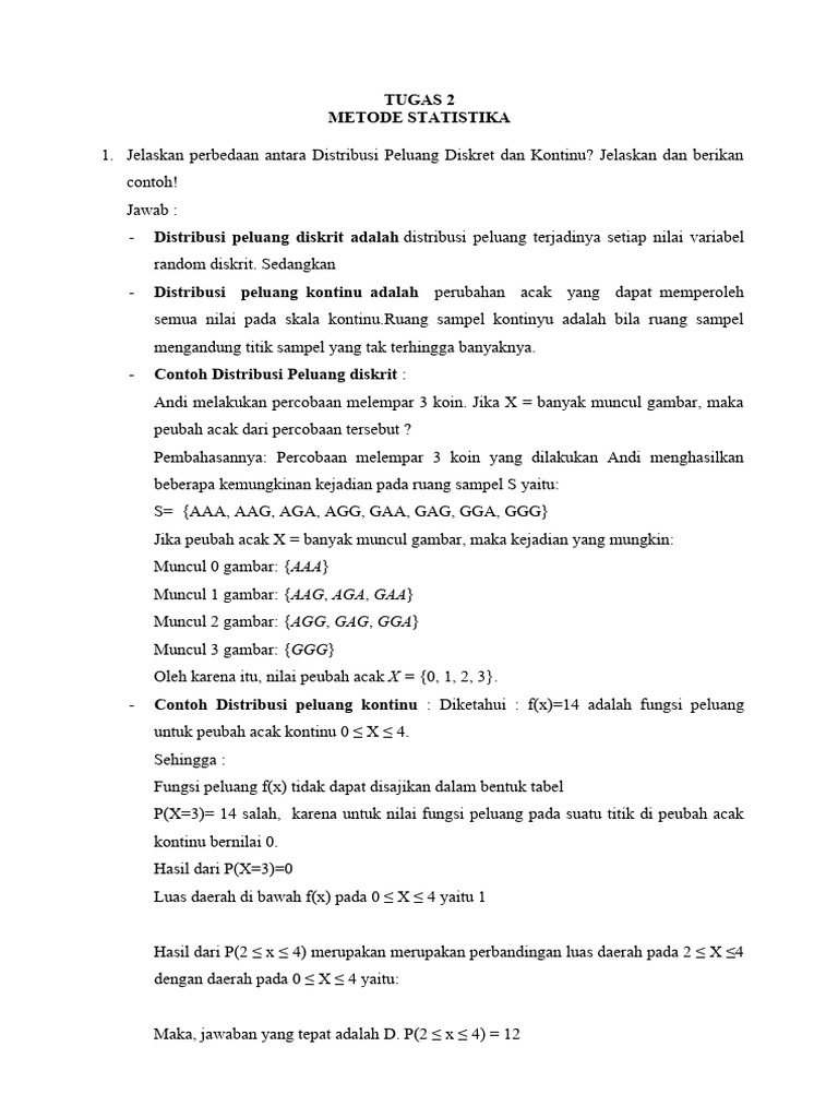 Tugas 2 Metode Statistika | PDF