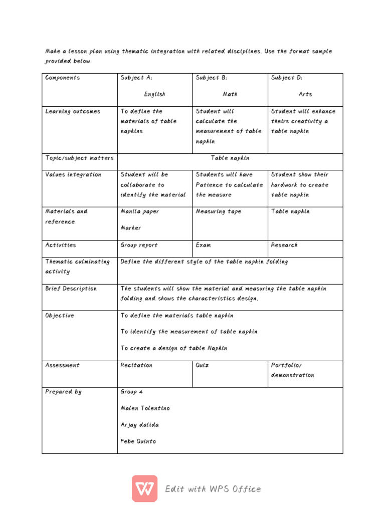 Make a Lesson p WPS Office | PDF