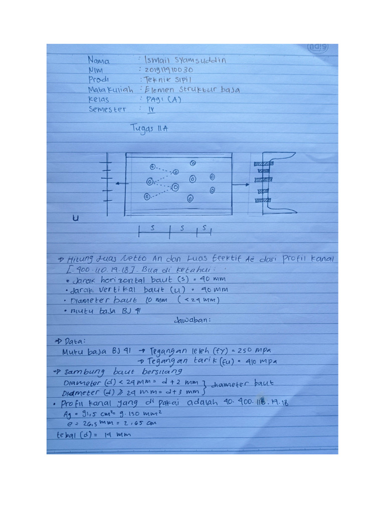 Tugas 2A Elemen Struktur Baja | PDF
