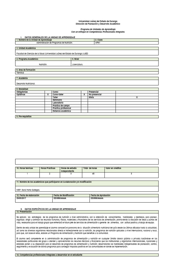 Programa Administracion de Programas de Nutricion-2 | PDF | Nutrición ...