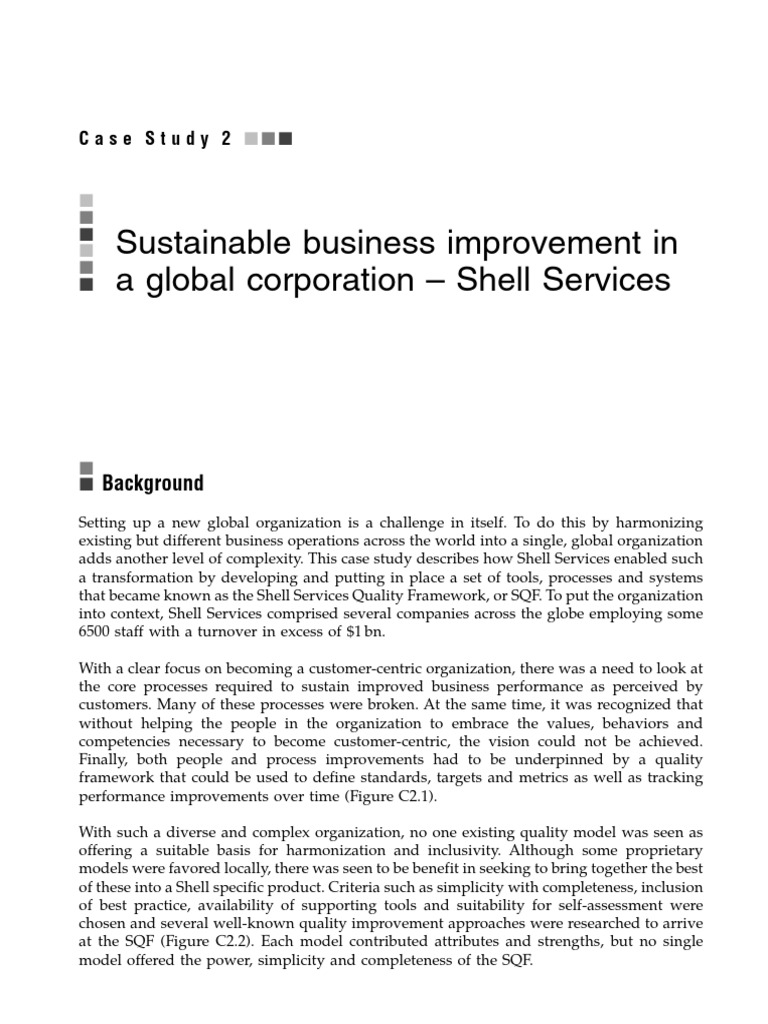 Shell Services Quality Framework Case Study | PDF | Sustainable ...