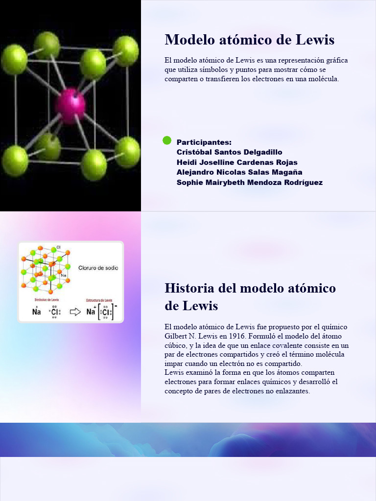 Modelo Atómico de Lewis: Características y Aplicaciones | PDF | Enlace ...