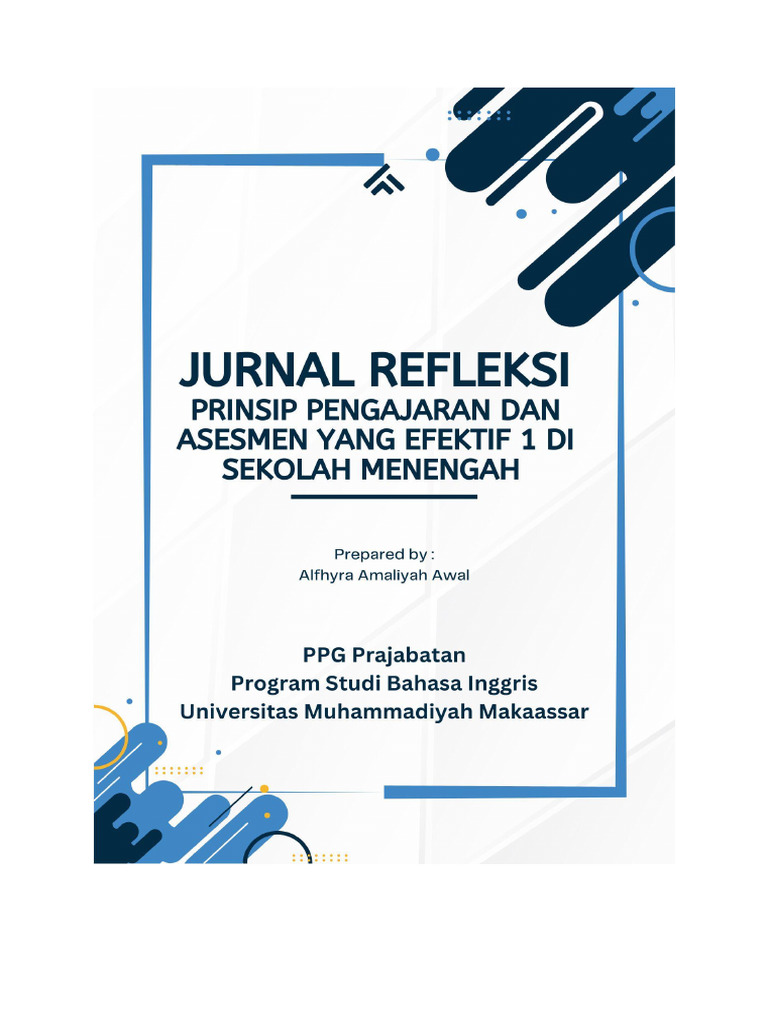Jurnal Refleksi Prinsip Pengajaran Dan Asesmen Yang Efektif | PDF Jurnal Refleksi Prinsip Pengajaran Dan Asesmen Yang Efektif | PDF