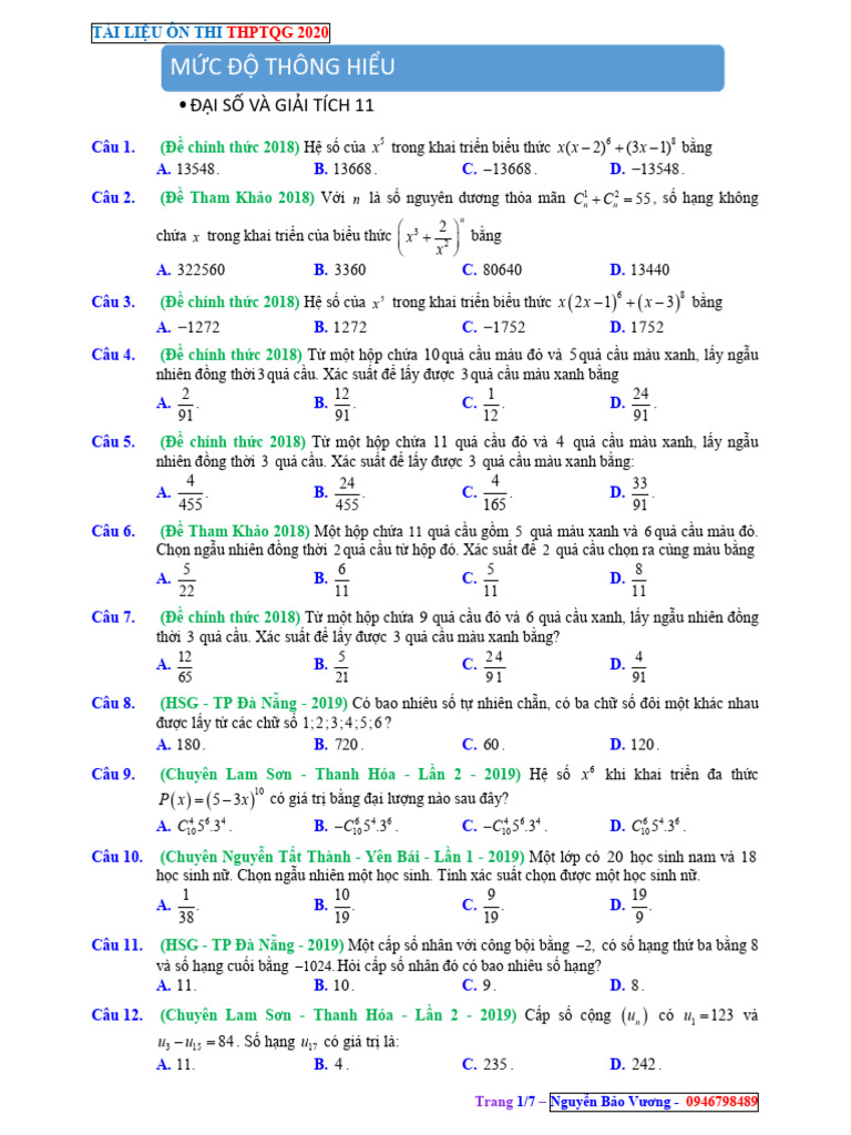 1d-2 Toán 11 (Ôn Thi THPTQG) | PDF