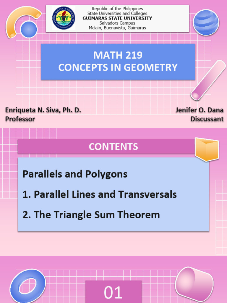 PARALLEL LINES & TRANSVERSAL AND THE TRIANGLE SUM THEOREM | PDF | Elementary Geometry ...