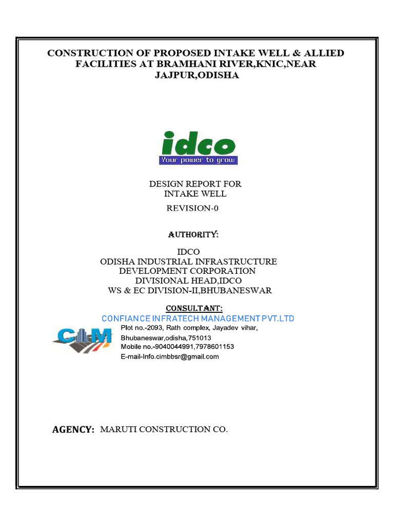 Design Report of Idco Intake Well | PDF | Mode (Music) | Mode (Statistics)