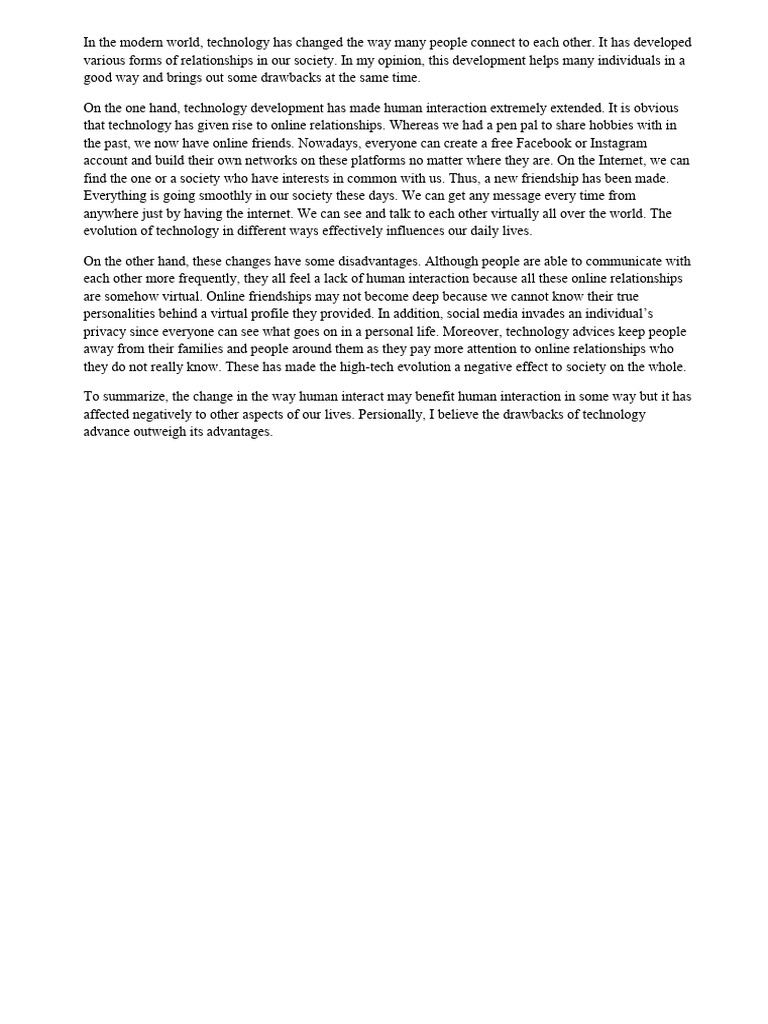 Interaction Essay | PDF