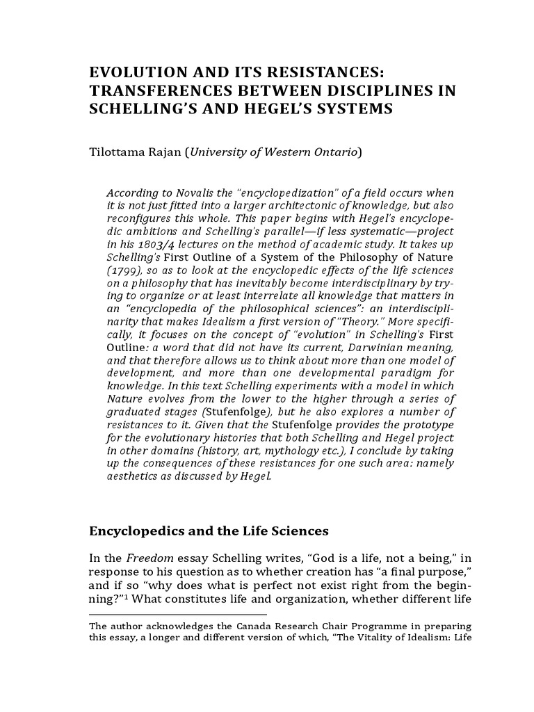 Evolution and Its Resistances | PDF | Georg Wilhelm Friedrich Hegel ...