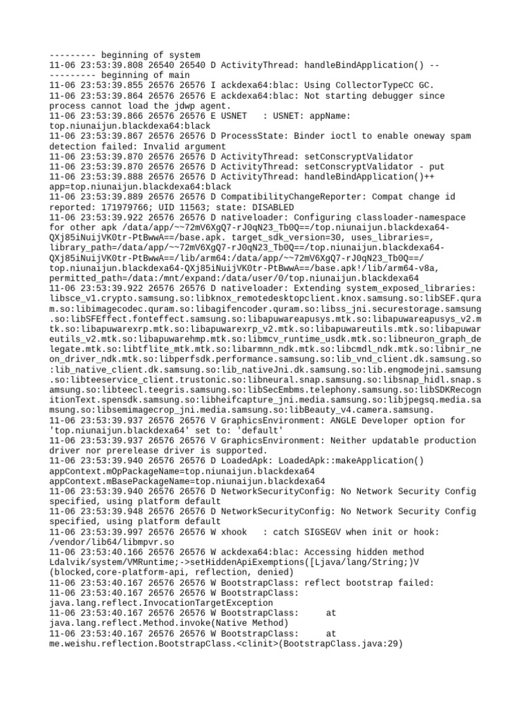 Top - Niunaijun.blackdexa64 Logcat | PDF | Java (Programming Language) | Computer Programming