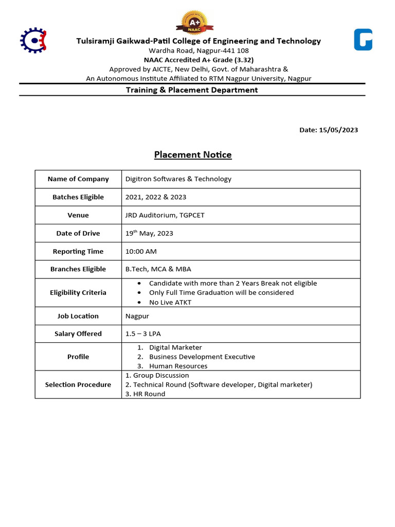Notice Format | PDF | Business | Engineering
